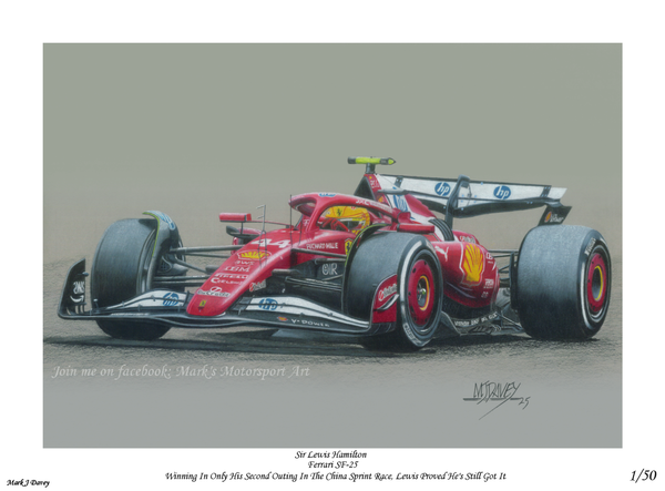Ferrari SF-25 With Lewis Hamilton At The Wheel, Limited Edition Number ...